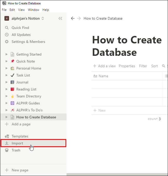 How To Create A Database In Notion About Device
